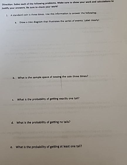 Solved Direction: Solve each of the following problems. Make | Chegg.com