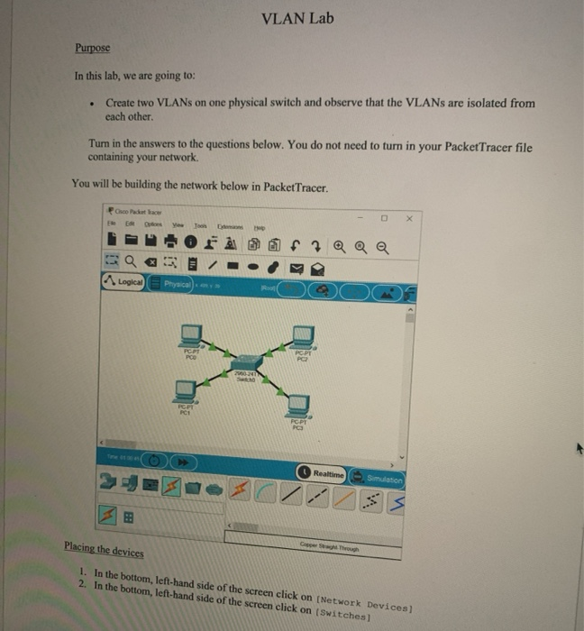 Solved VLAN Lab Purpose In this lab, we are going to: . | Chegg.com