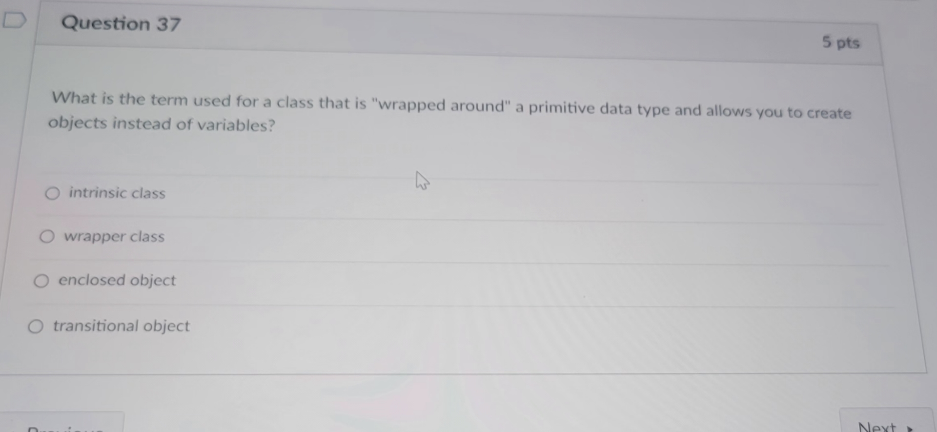 Solved Question 375 ﻿ptsWhat is the term used for a class | Chegg.com