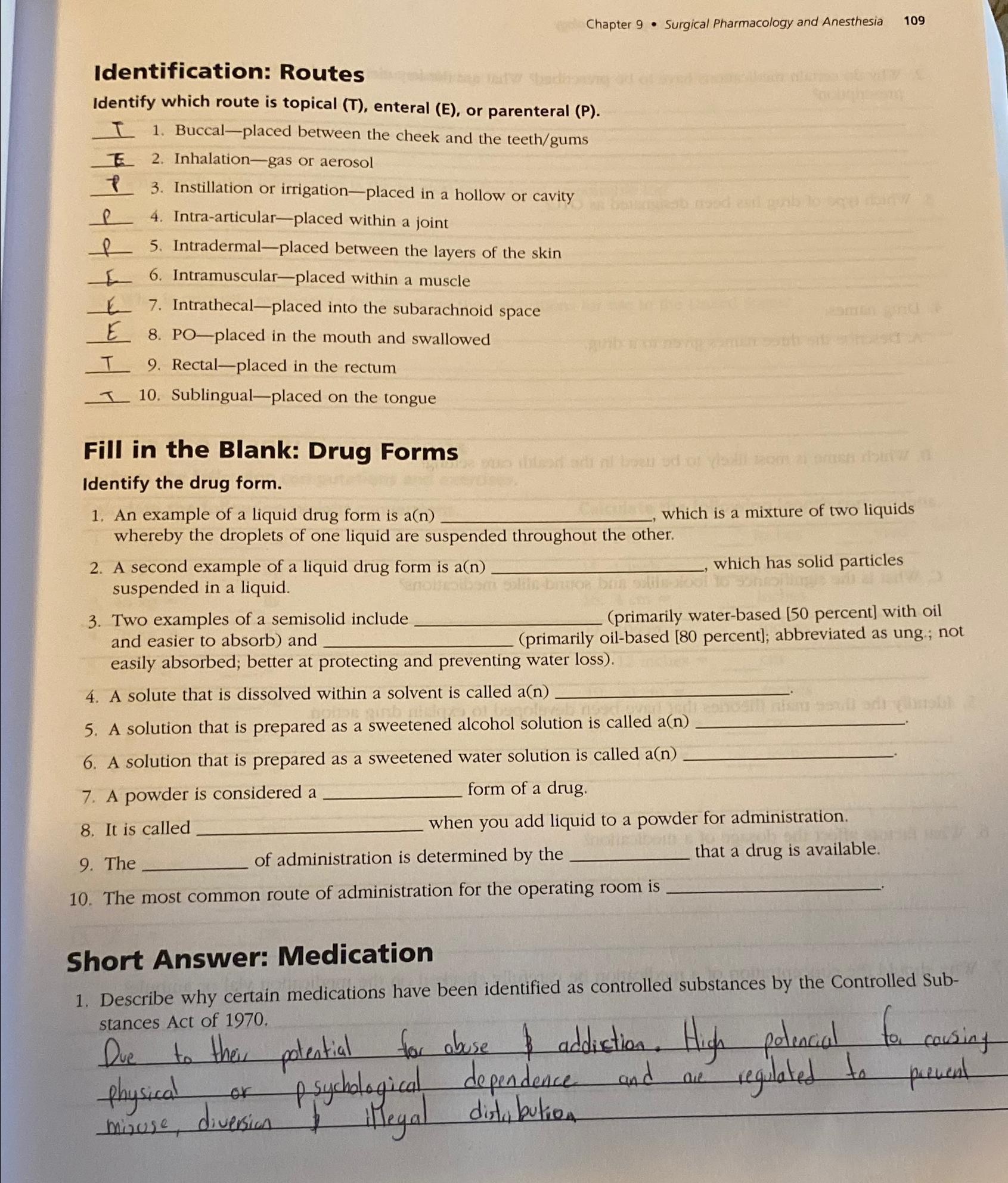 Solved Chapter 9 - ﻿Surgical Pharmacology and | Chegg.com