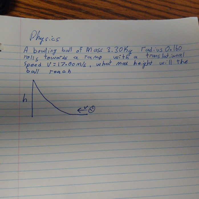 Solved Physics A bowling ball of mass 3.30kg radius 0.160 | Chegg.com