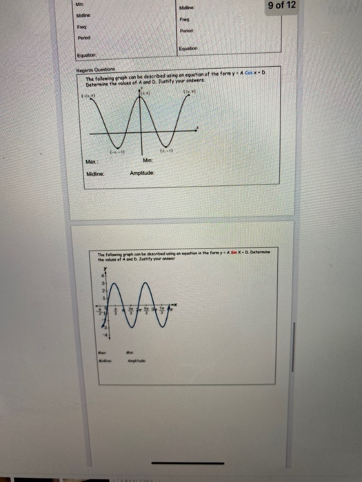 Solved Given the graphs of the following sinusoidal | Chegg.com