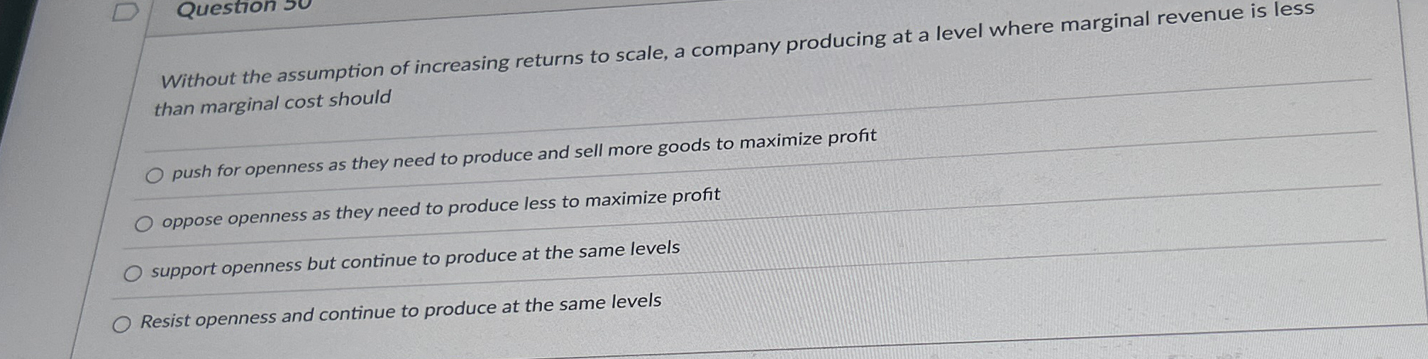 Solved Without the assumption of increasing returns to | Chegg.com