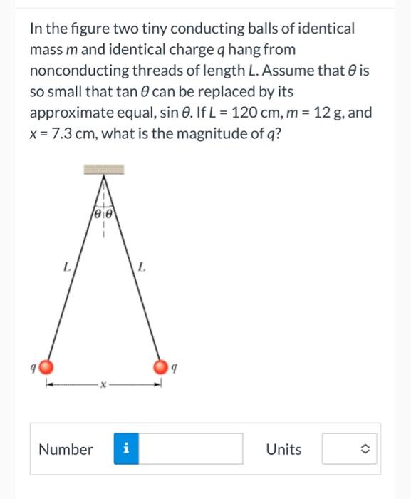Solved In the figure two tiny conducting balls of identical | Chegg.com