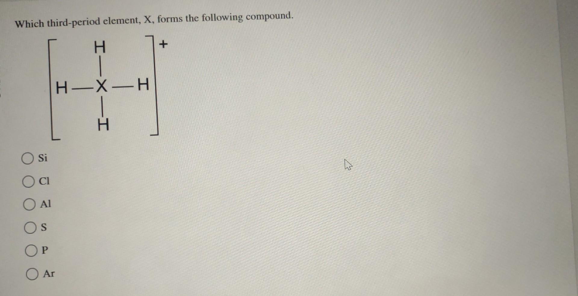 Solved Which third-period element, X, forms the following | Chegg.com