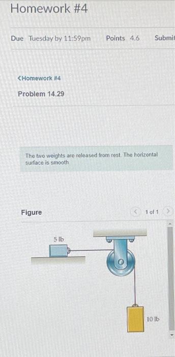 Solved The two weights are released from rest. The | Chegg.com
