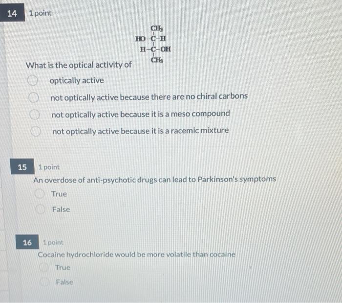 Solved What is the optical activity o optically active not | Chegg.com