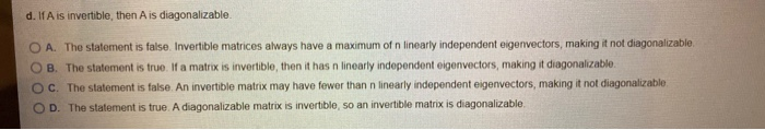 Solved Assume A, B, P. and D are nxn matrices. Determine | Chegg.com