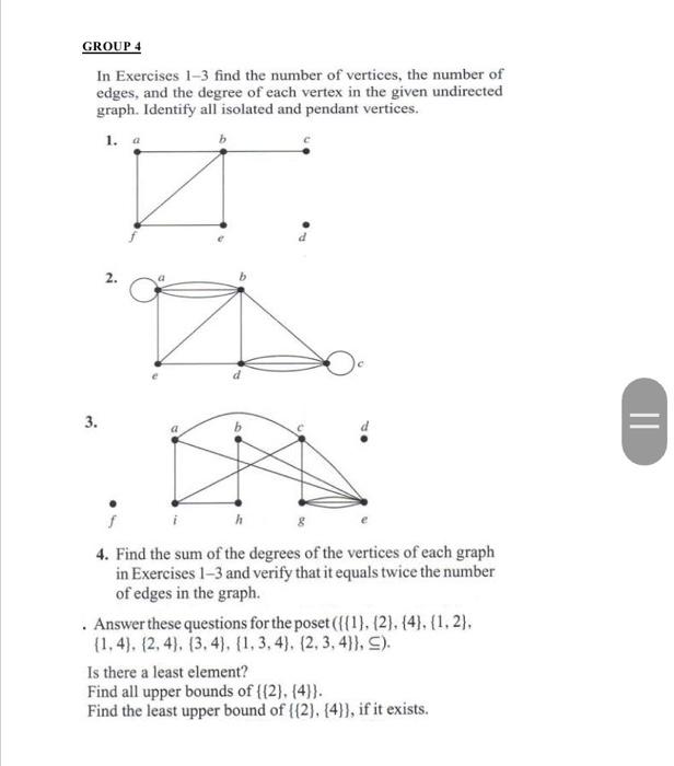 Solved GROUP 4 In Exercises 1-3 find the number of vertices, | Chegg.com
