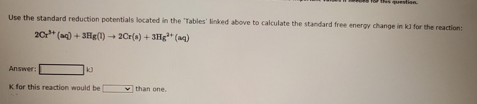 Solved Use the standard reduction potentials located in the | Chegg.com