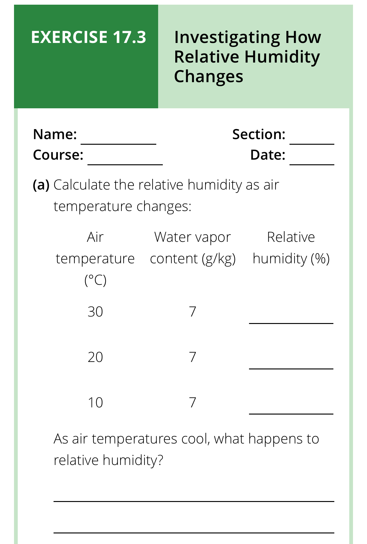 Solved EXERCISE 17.3Investigating HowRelative | Chegg.com