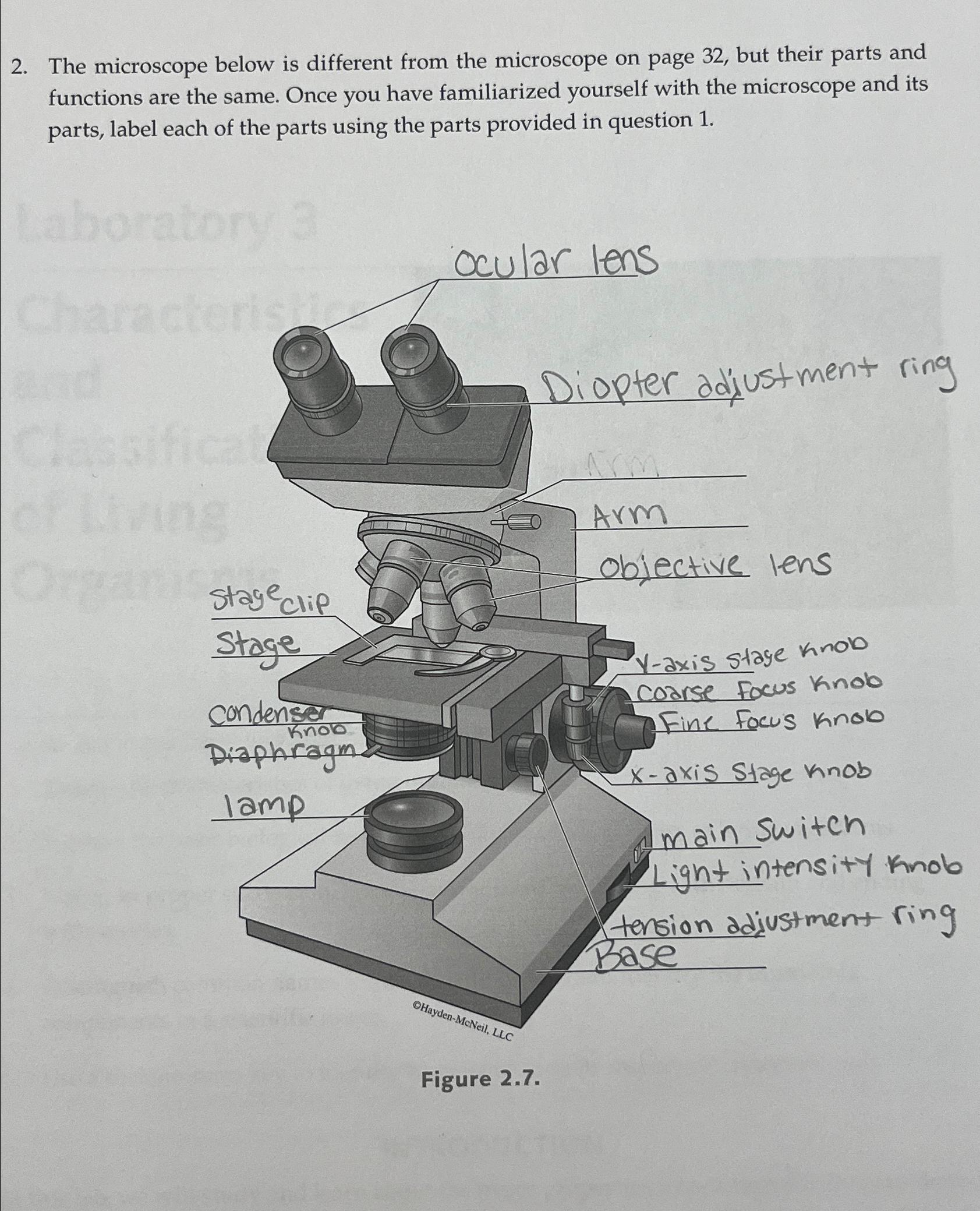 Solved The microscope below is different from the microscope | Chegg.com