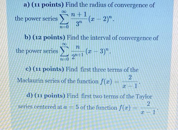 Solved a) (7 points) Check whether the series of (-1)^n + n2 | Chegg.com