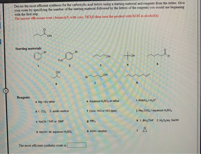 Solved Devise the most efficient synthesis for the | Chegg.com