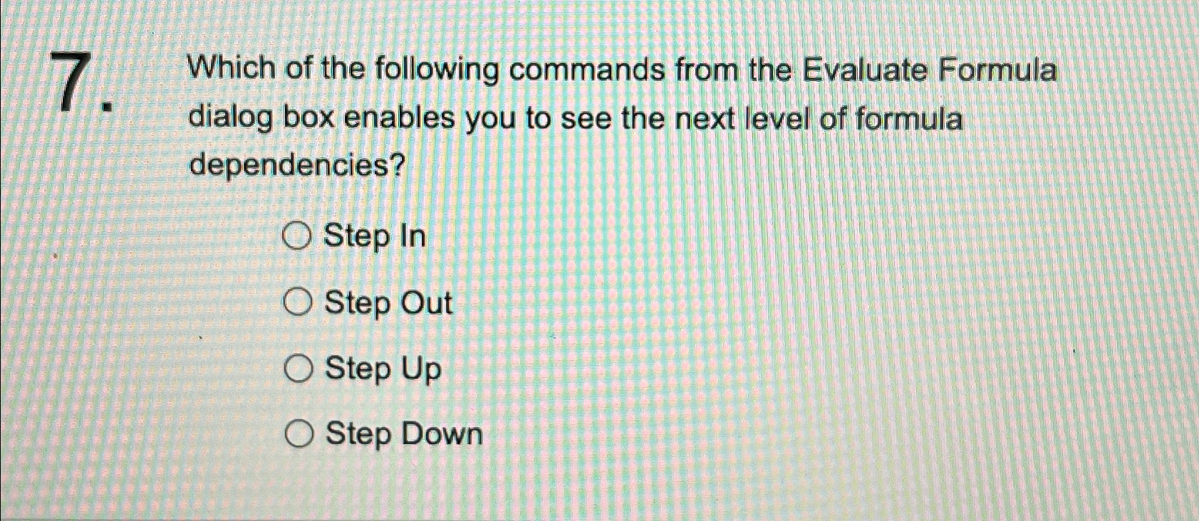Which of the following commands from the Evaluate | Chegg.com