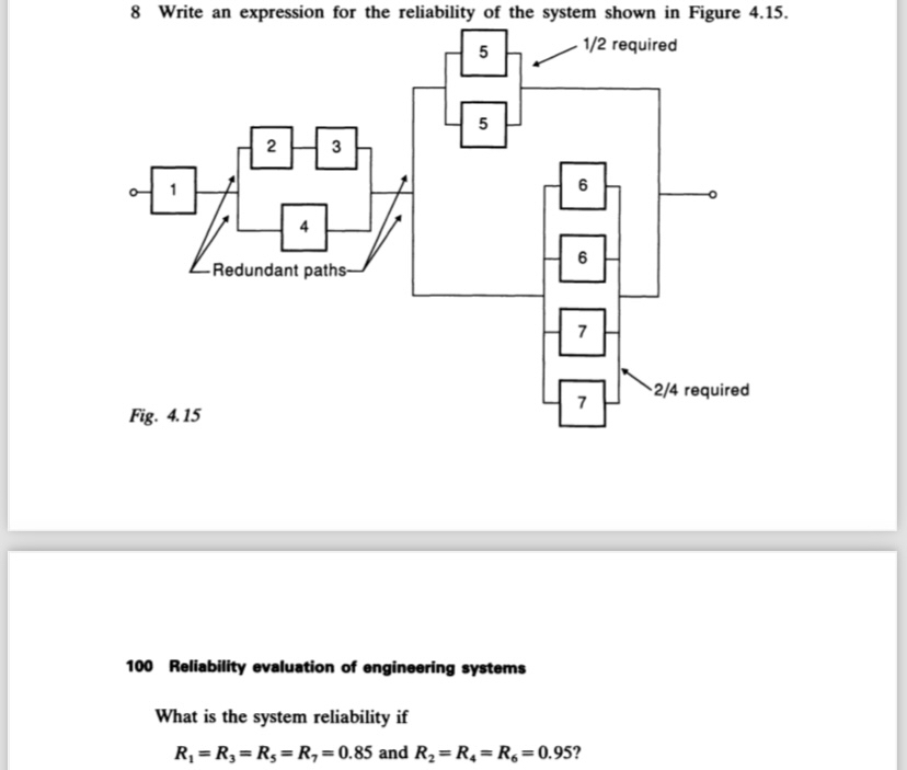 8 ﻿Write an expression for the reliability of the | Chegg.com