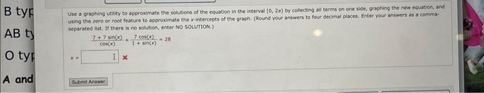 Solved Use a graphing utility to approximate the solutions | Chegg.com