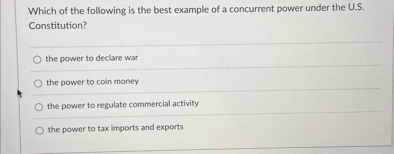 Solved Which of the following is the best example of a | Chegg.com