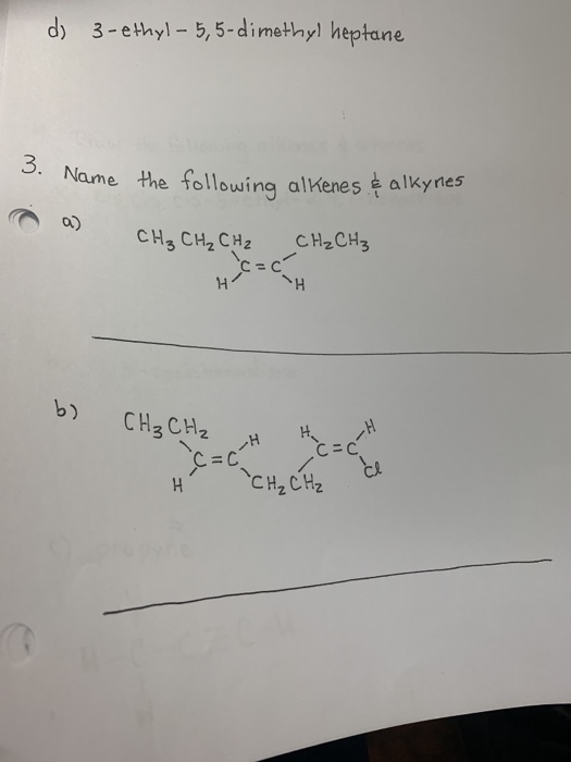 Solved dj 3-ethyl-5,5-dimethyl heptane 3. Name the following | Chegg.com