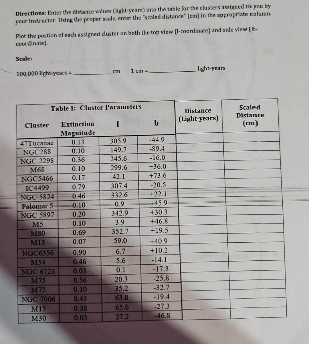 Solved Directions: Enter the distance values (light-years) | Chegg.com