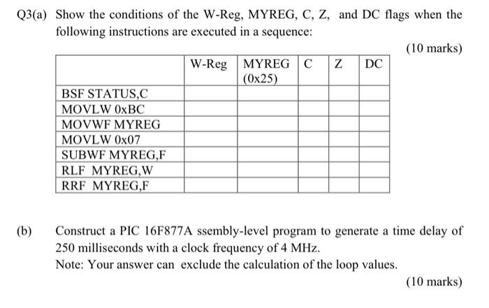 Solved for solving question 3a for the table that is | Chegg.com