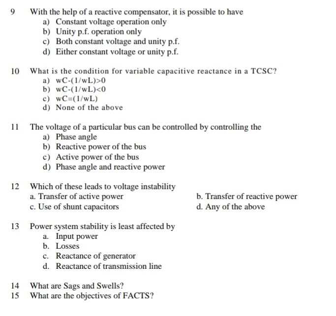 Solved 9 With The Help Of A Reactive Compensator It Is