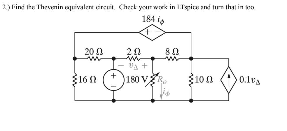 Solved 2.) ﻿Find the Thevenin equivalent circuit. Check your | Chegg.com