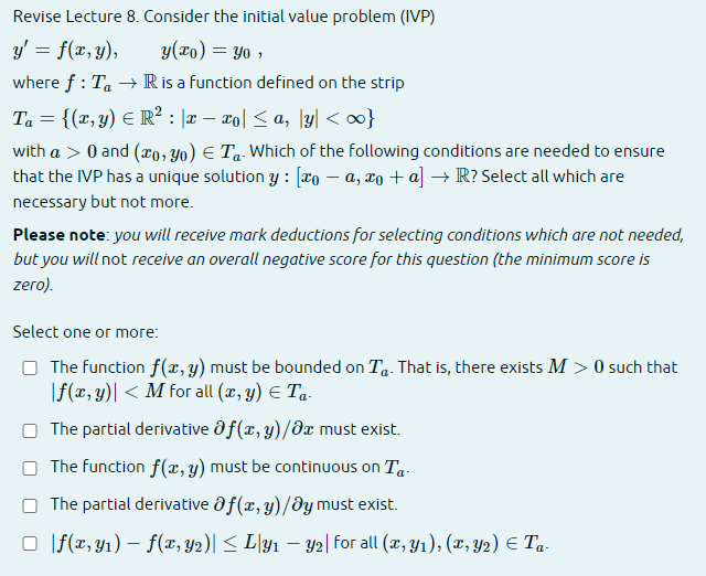 Solved Revise Lecture 8. ﻿Consider the initial value problem | Chegg.com