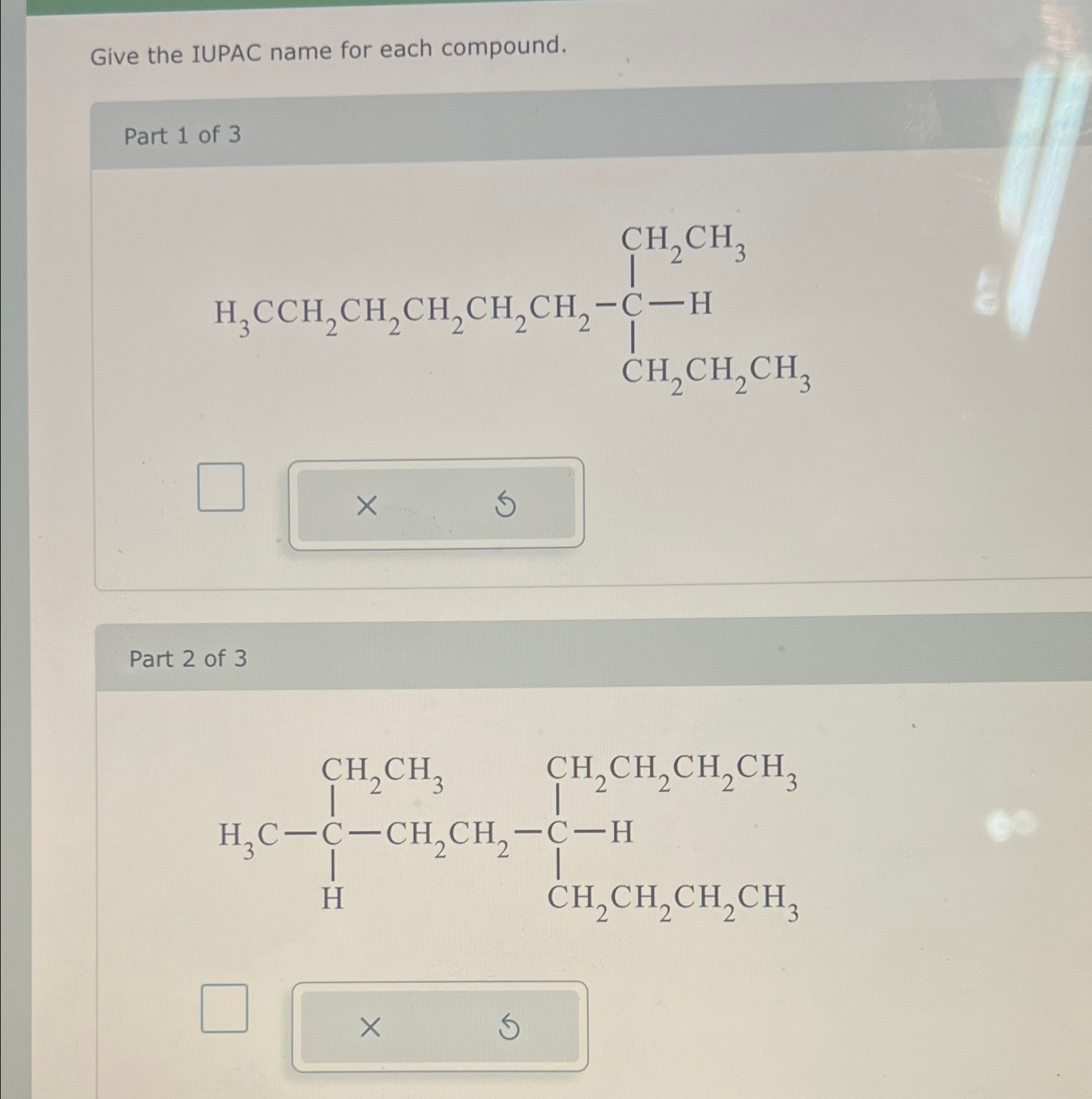 Solved Give the IUPAC name for each compound.Part 1 ﻿of | Chegg.com