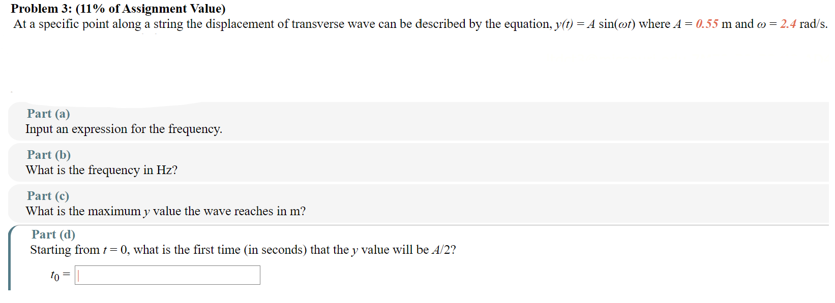 Solved Problem 3: (11% ﻿of Assignment Value)At a specific | Chegg.com