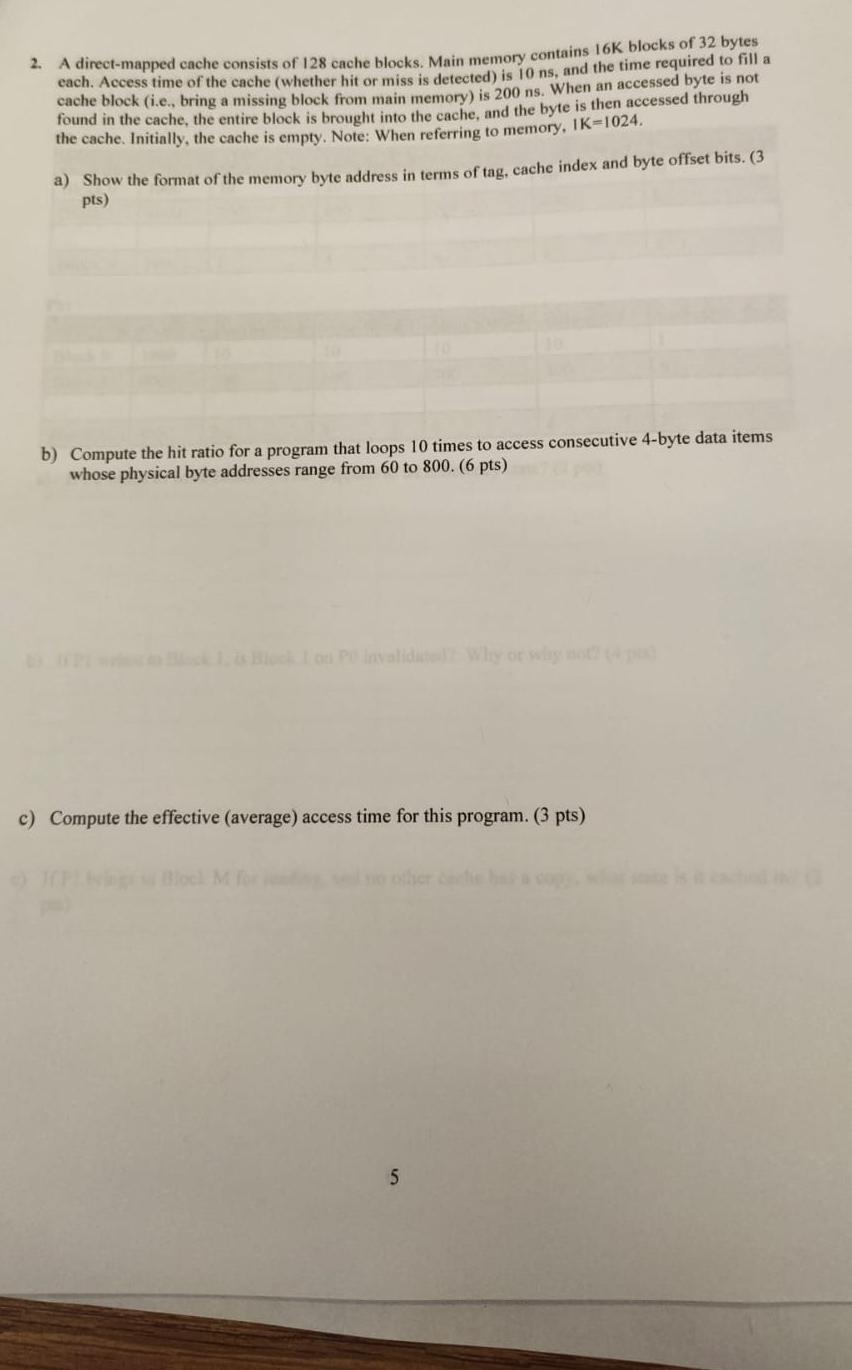Solved A direct-mapped cache consists of 128 ﻿cache blocks. | Chegg.com