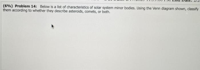 Solved (6\%) Problem 14: Below is a list of characteristics | Chegg.com