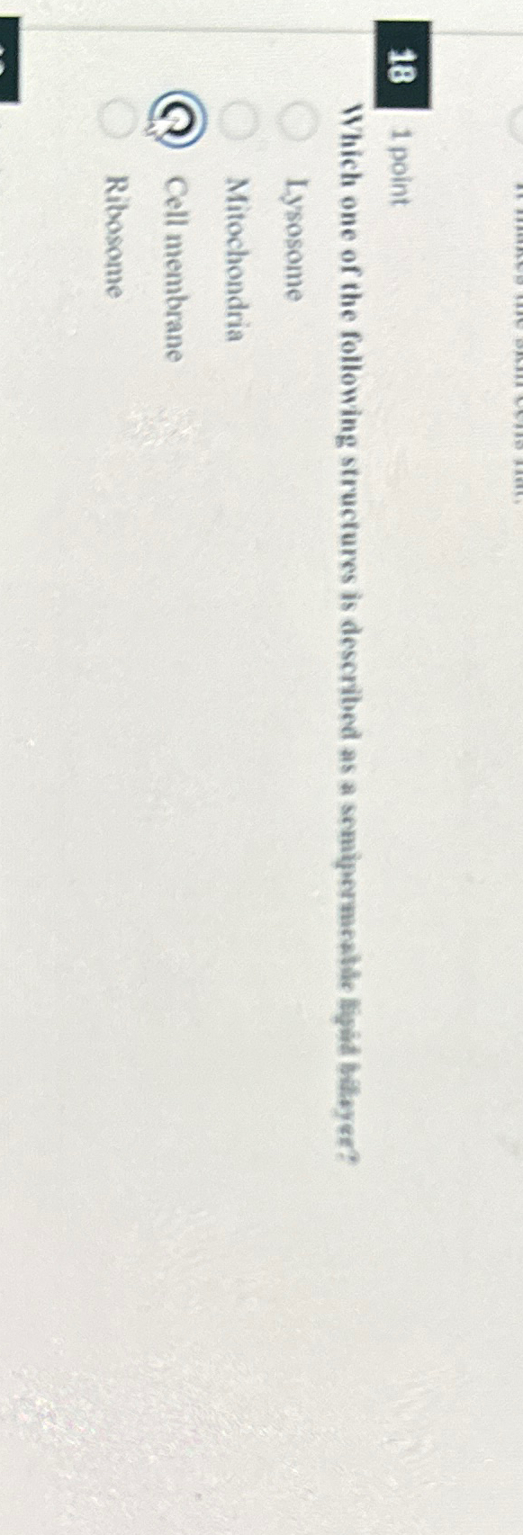 Solved 181 ﻿pointWhich one of the following structures is | Chegg.com