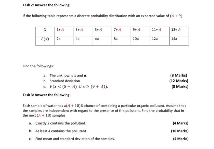 Solved Task 2: Answer the following: If the following table | Chegg.com