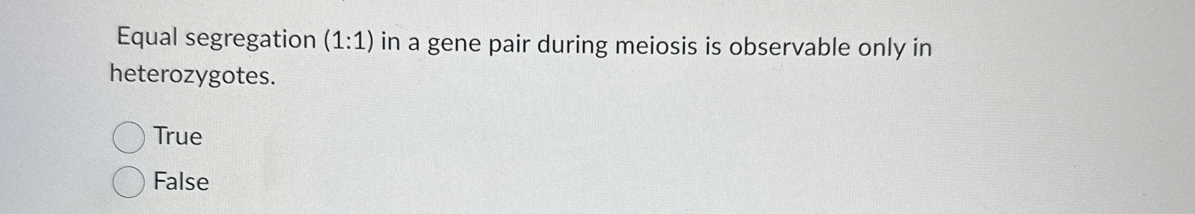 Solved Equal segregation (1:1) ﻿in a gene pair during | Chegg.com