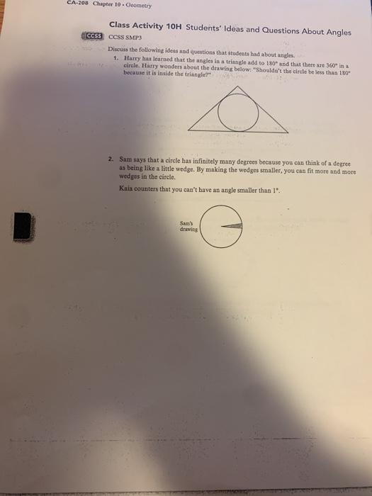 Solved CA-208 Chapter 10. Geometry Class Activity 10H | Chegg.com