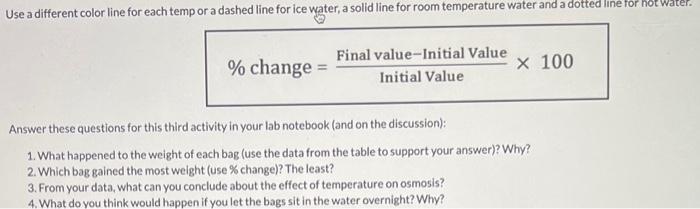 Solved 3. Effect of Temperature on Osmosis/ Maple Syrup | Chegg.com