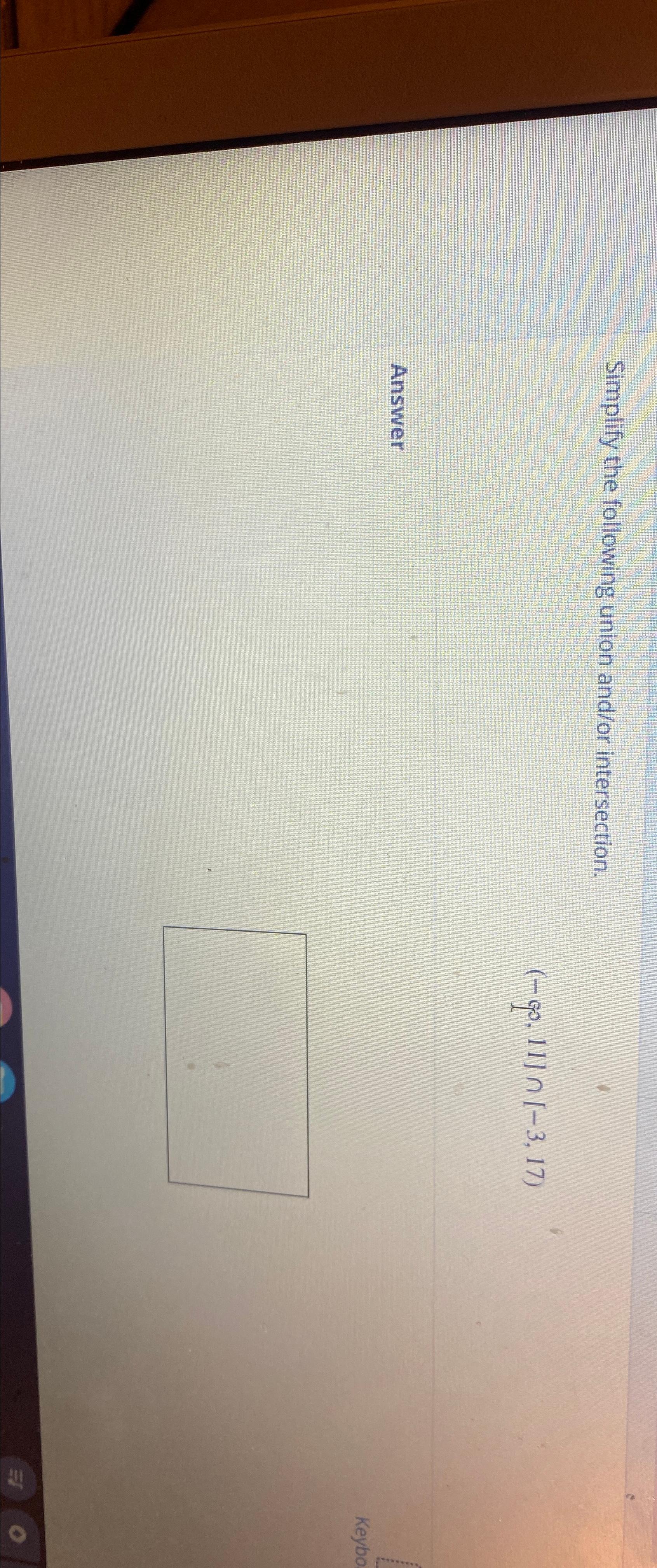 Solved Simplify the following union and/or | Chegg.com