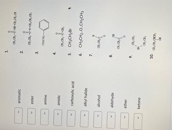 Solved match the name of the functional group with the | Chegg.com