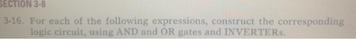 Solved SECTION 3-8 3-16. For each of the following | Chegg.com