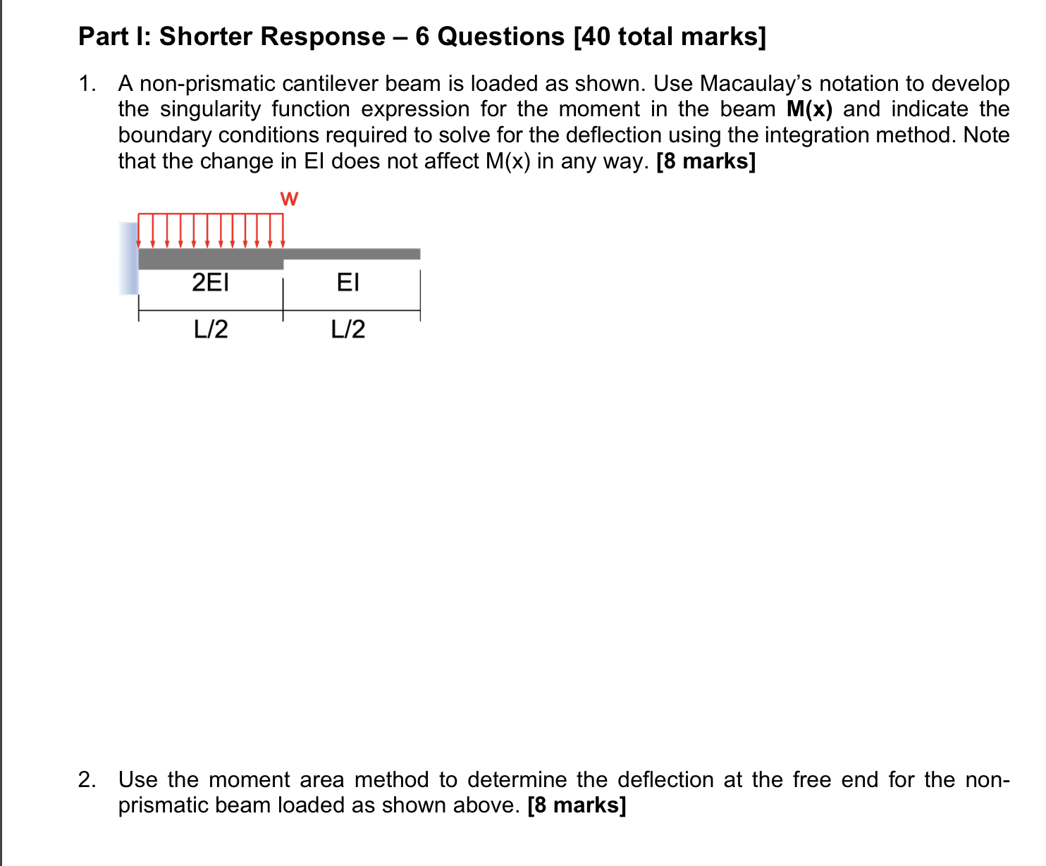 Solved Part I: Shorter Response - 6 ﻿Questions [40 ﻿total | Chegg.com