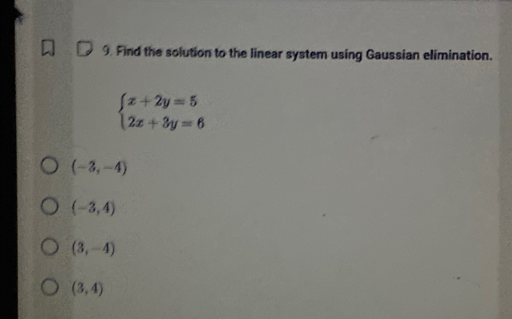 Solved Find the solution to the linear system using Gaussian | Chegg.com