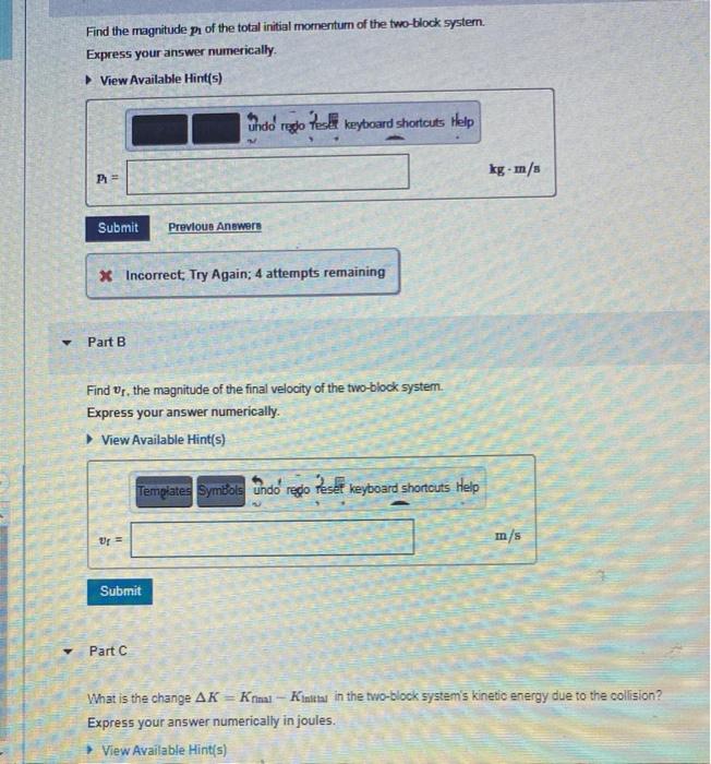 Solved Find the magnitude ph of the total initial momentum | Chegg.com