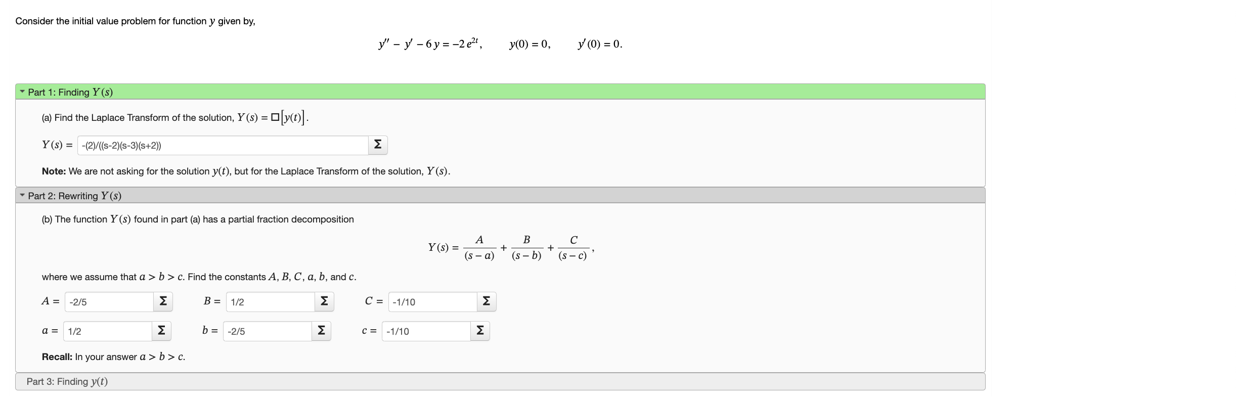 Solved Consider the initial value problem for function y | Chegg.com