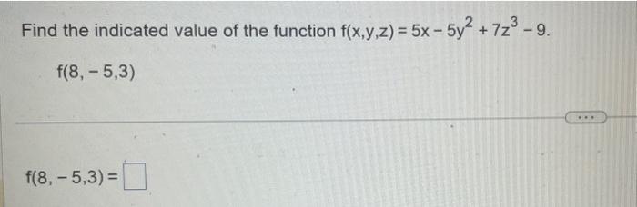 Solved Find the indicated value of the function | Chegg.com