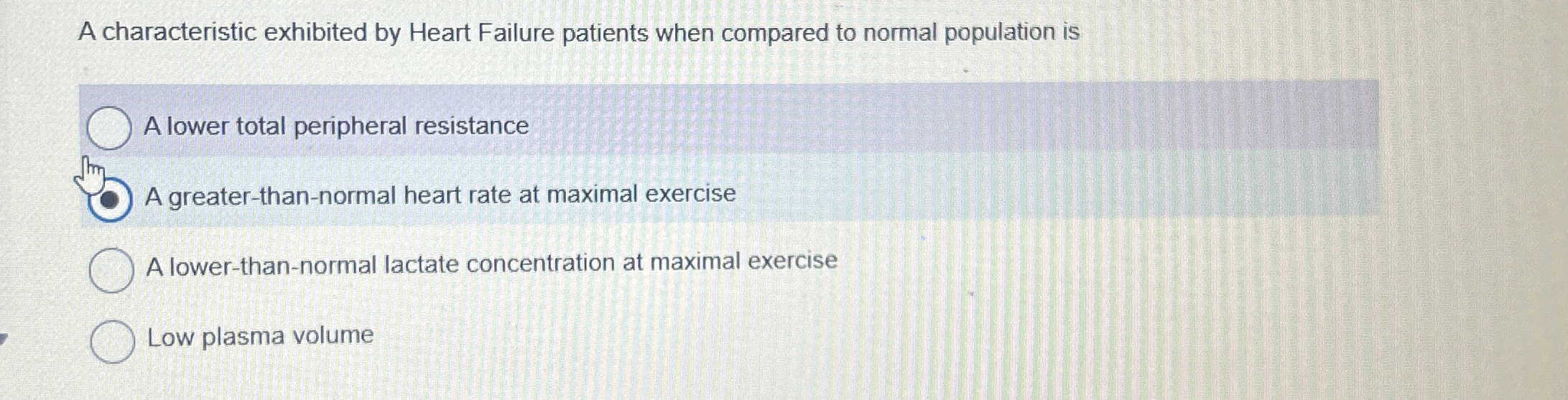 Solved A characteristic exhibited by Heart Failure patients | Chegg.com