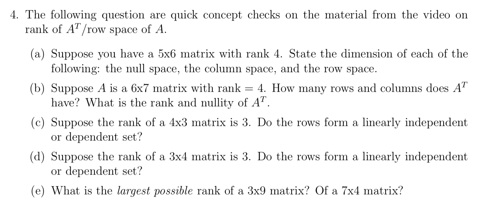 Solved The following question are quick concept checks on | Chegg.com
