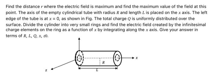 Solved Find the distance r where the electric field is | Chegg.com