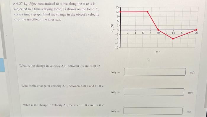 Solved A 6.57-kg object constrained to move along the x-axis | Chegg.com