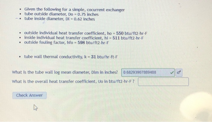 Solved . Given the following for a simple, cocurrent | Chegg.com